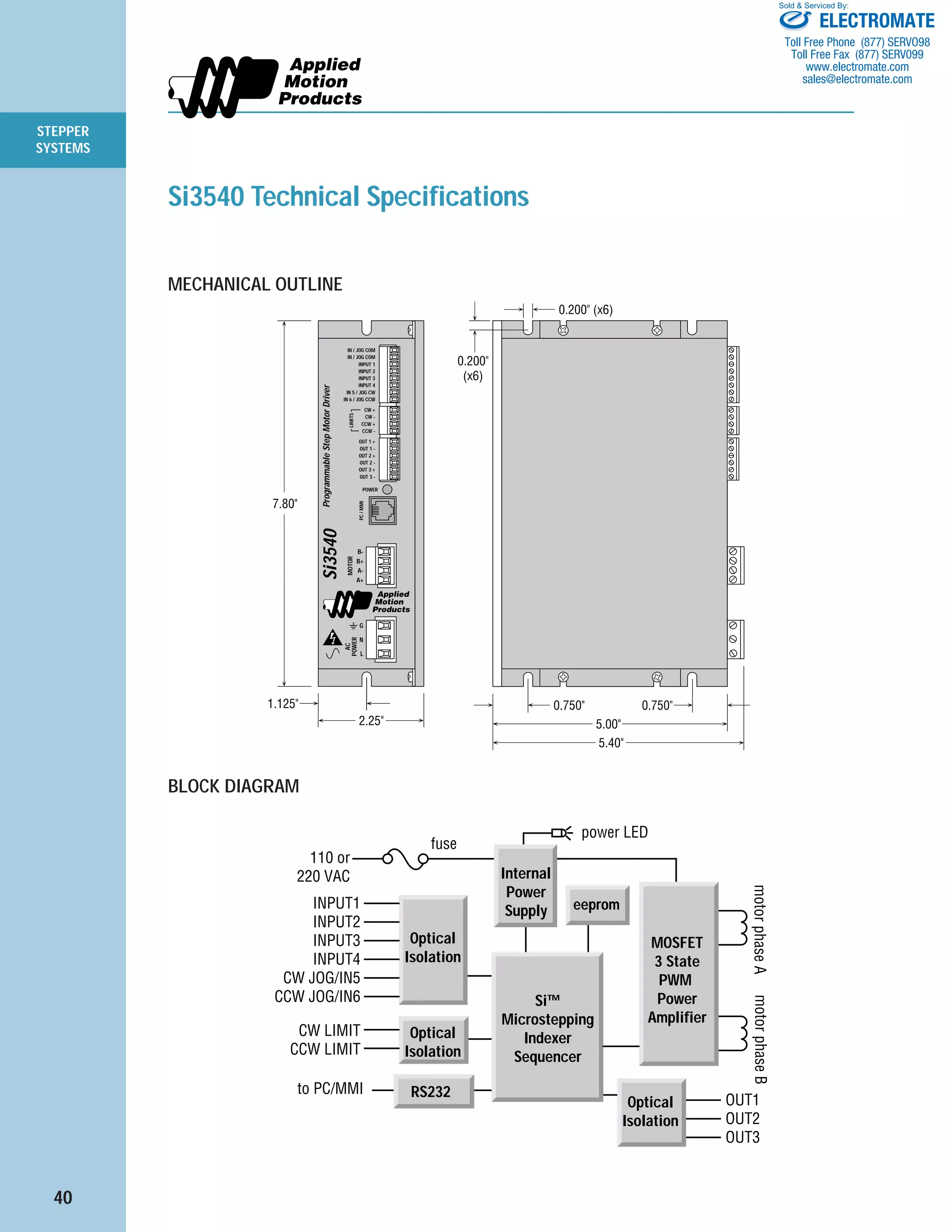 Amp si3540 specsheet | PDF