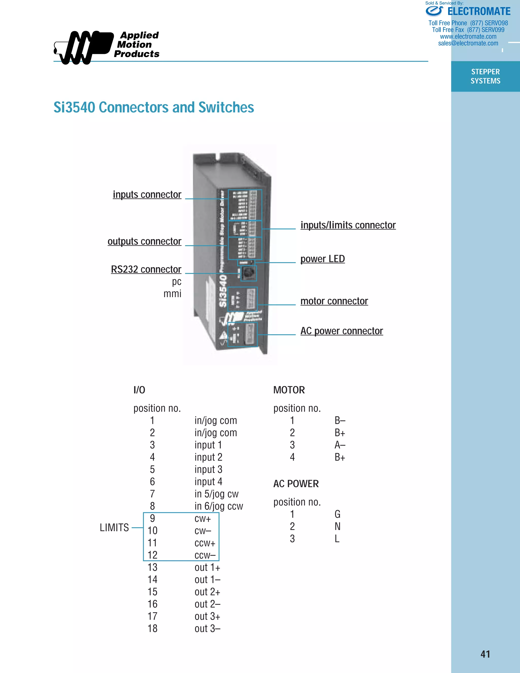 Amp si3540 specsheet | PDF