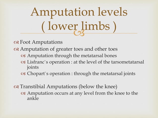 Amputation and role of an occupational therapist in amputee | PPTX