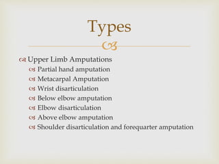 Amputation and role of an occupational therapist in amputee | PPTX