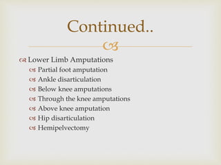 Amputation and role of an occupational therapist in amputee | PPTX