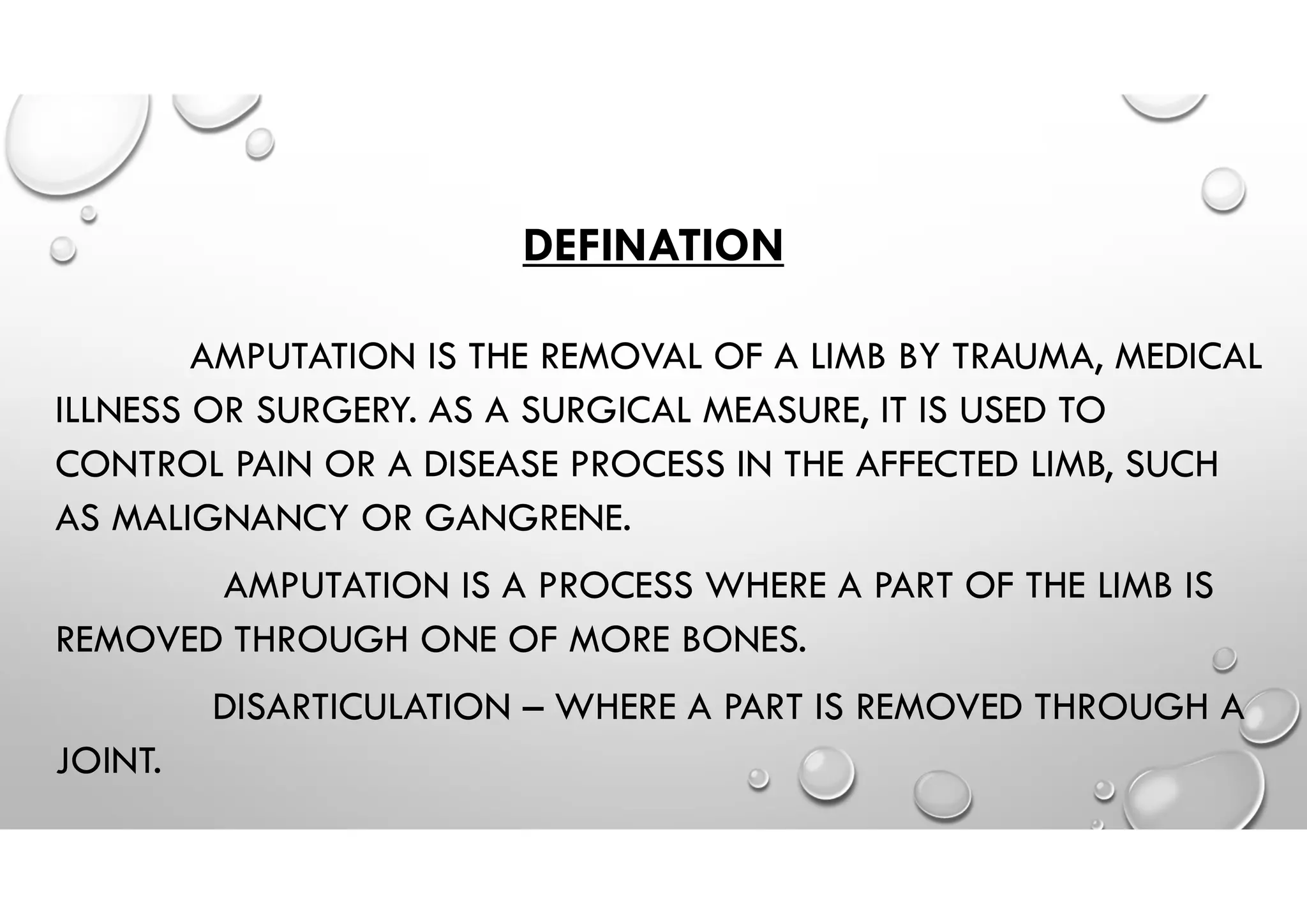 Amputation For G.N.M 2nd & B.Sc.2nd & 3rd Year Nursing Student. | PDF