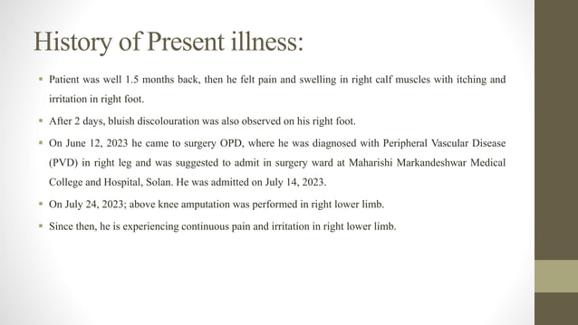Peripheral Vascular Disease (PVD): Physiotherapy assessment and ...