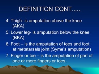 AMPUTATION.ppt by rashid chinthalo st lukes | PPT