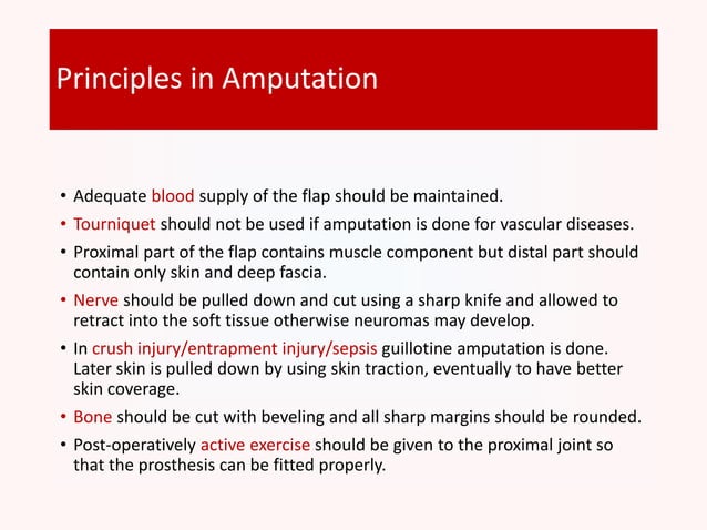 Amputation and disarticulation | PPTX | Death, Injury, or Military ...