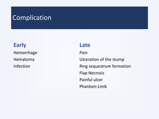 Amputation and disarticulation | PPTX