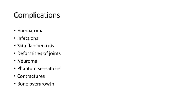 Amputation and Prosthesis | PPTX | First Aid | Injuries