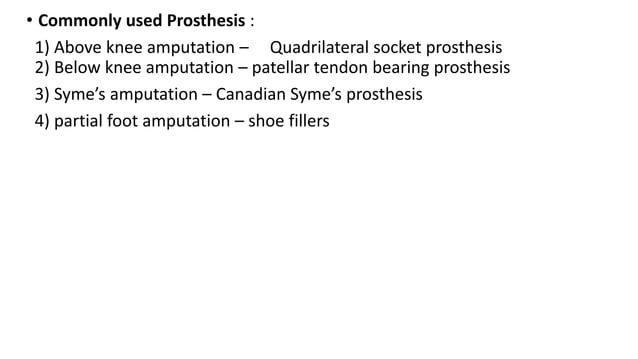 Amputation and Prosthesis | PPTX | First Aid | Injuries