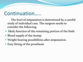 FOUNDATIONS OF NURSING PRACTICE, AMPUTATION NOTES. | PPTX