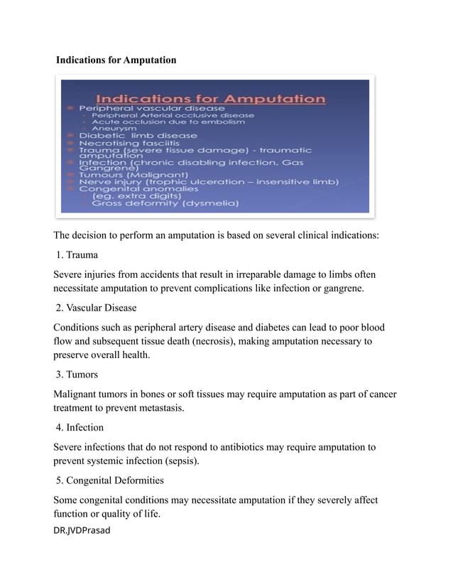 AMPUTATIONS- Definition, Types, procedures, indications | DOCX ...