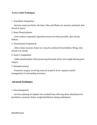 AMPUTATIONS- Definition, Types, procedures, indications | DOCX ...