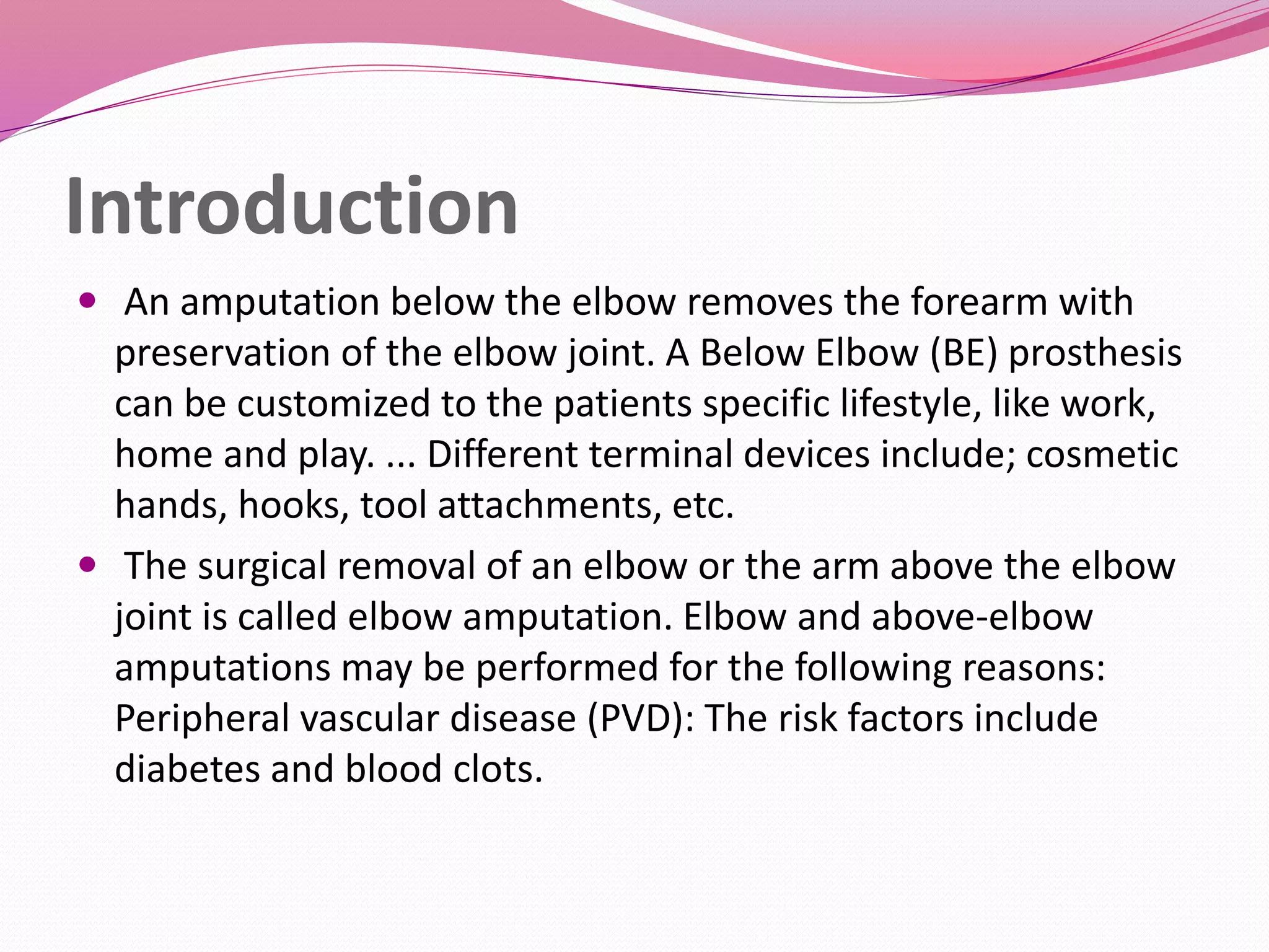 Amputations below elbow ppt | PPTX