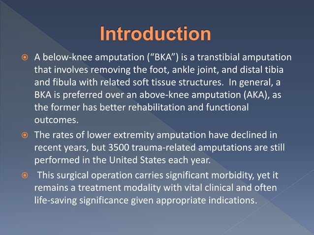 Amputations below knee | PPTX | Death, Injury, or Military Conflict ...
