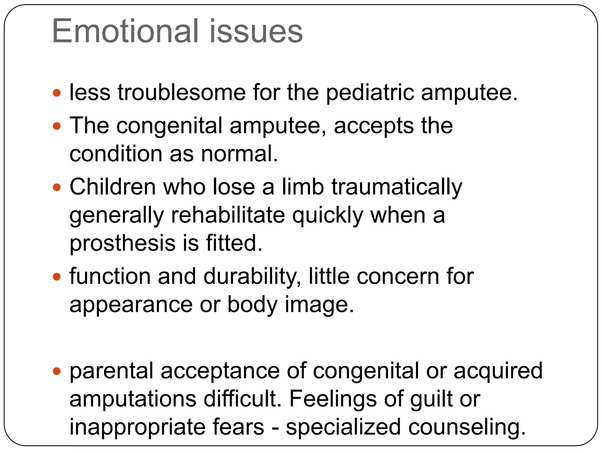 Amputations in children | PPTX