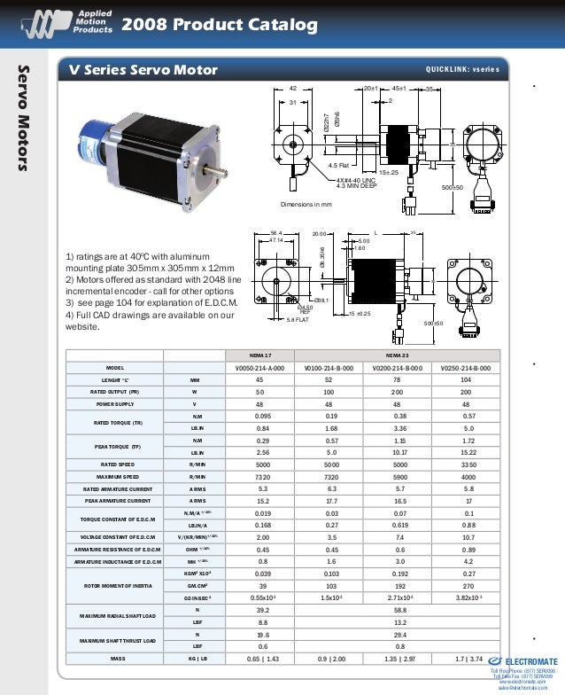 Amp v series_servo_motor_specsheet