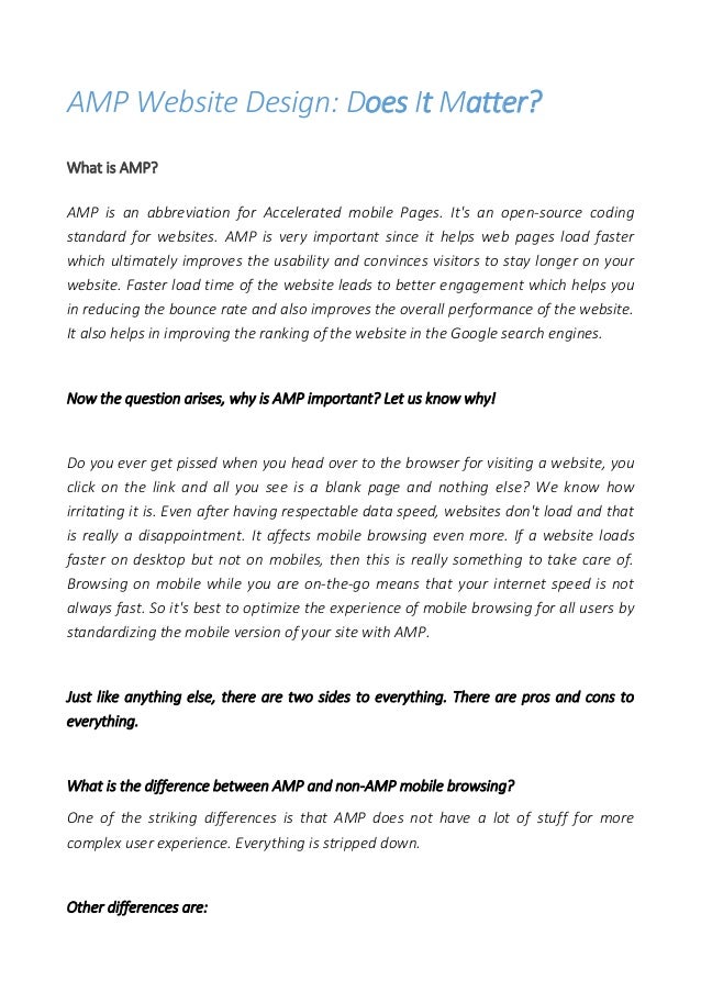 AMP Website Design : Does It Matters?