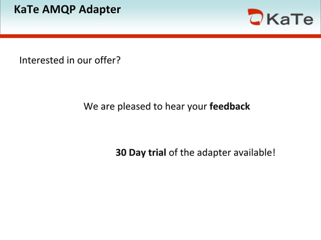KaTe AMQP Adapter for SAP PI / SAP PO / SAP HCI and RabbitMQ | PPTX