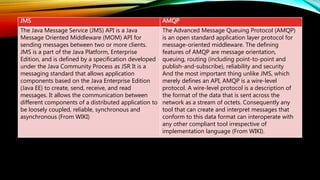 Differences between JMS and AMQP | PPTX | Programming Languages | Computing