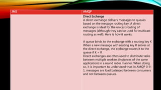 Differences between JMS and AMQP | PPTX | Programming Languages | Computing