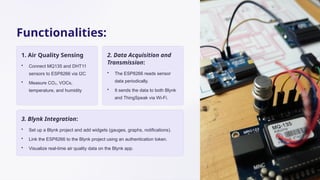 Project title Air quality monitoring with blynk think speak and MQ-135 Sensor | PPT