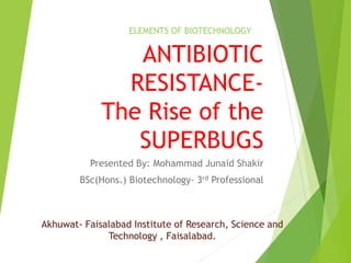 Anti-Microbial Resistance (AMR) | PPTX
