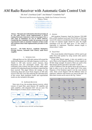 AM Radio Receiver with Automatic Gain Control Unit | PDF