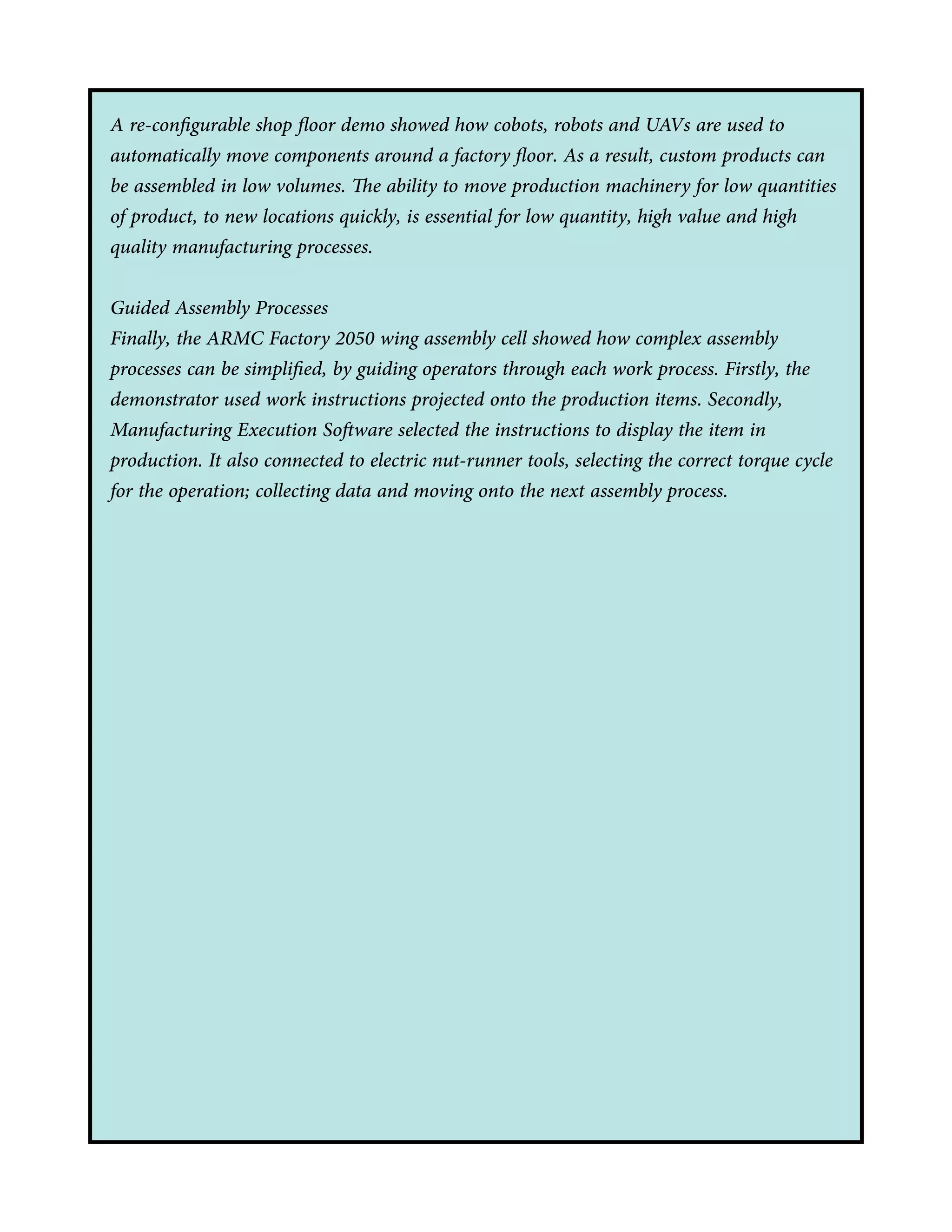 Amrc factory 2050 visit metis automation | PDF