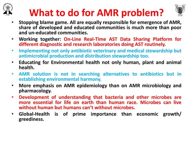 AMR challenges in human from animal foods- Facts and Myths.pptx ...