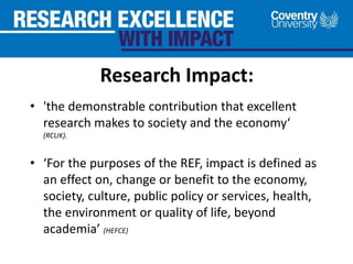 Research impact: the University perspective | PPTX