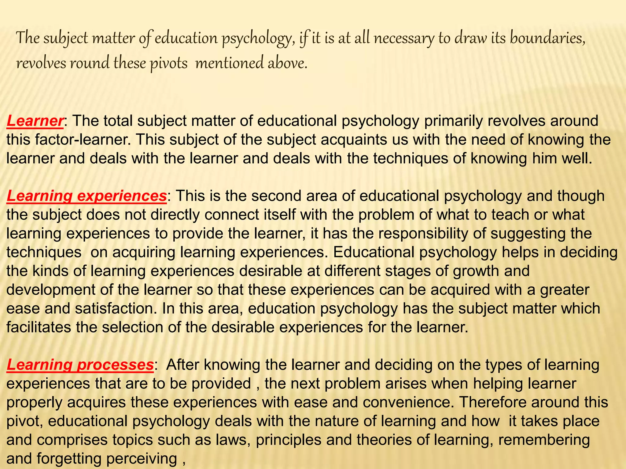 ppt on educational psychology | PPTX