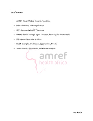 Amref boot camp activity report | PDF