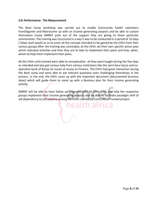 Amref boot camp activity report | PDF