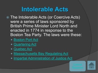 Causes for American Revolution | PPTX