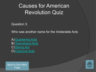 Causes for American Revolution | PPTX