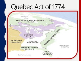 Causes of the American Revolution 1770-1774 | PPT