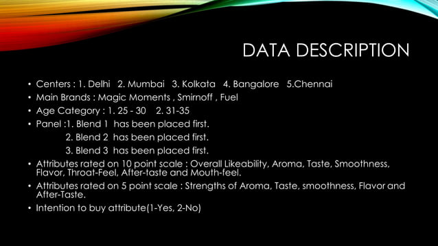 Blind Product Test - Data Analysis | PPTX
