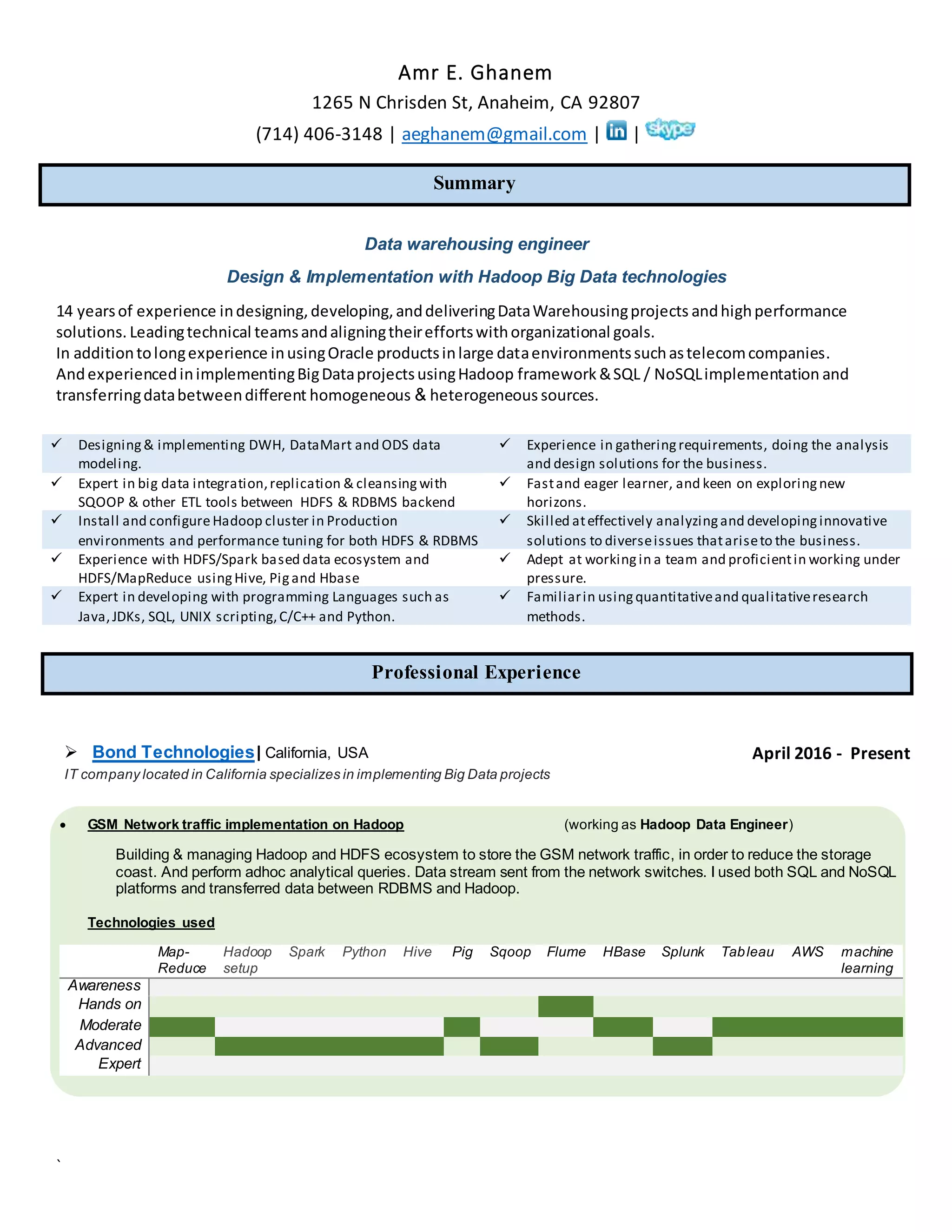 Amr Ghanem resume | PDF