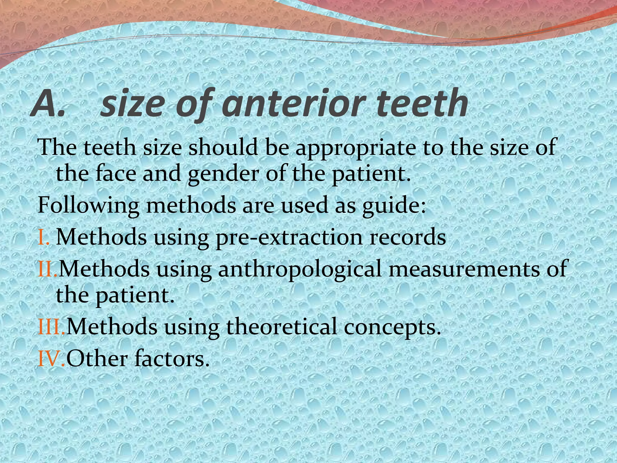 TEETH SELECTION | PPT