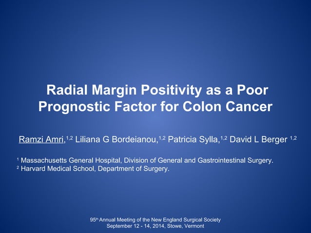 Radial Margin Positivity as a Poor Prognostic Factor for Colon Cancer ...