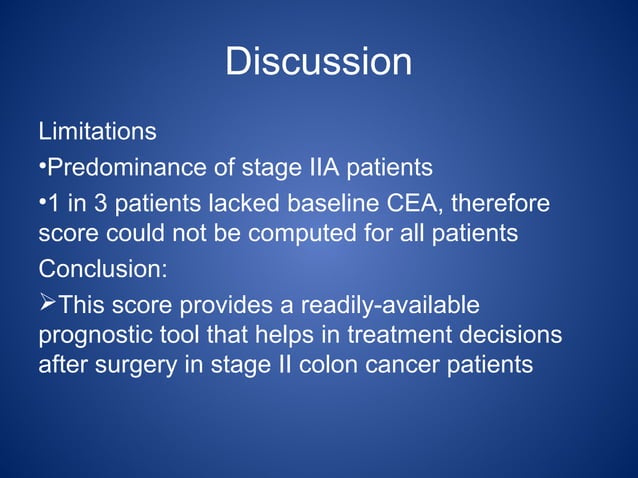 Risk Stratification in Stage II Colon Cancer Patients | PPT