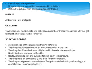 Understanding the controlled release behavior of transdermal patch of ...