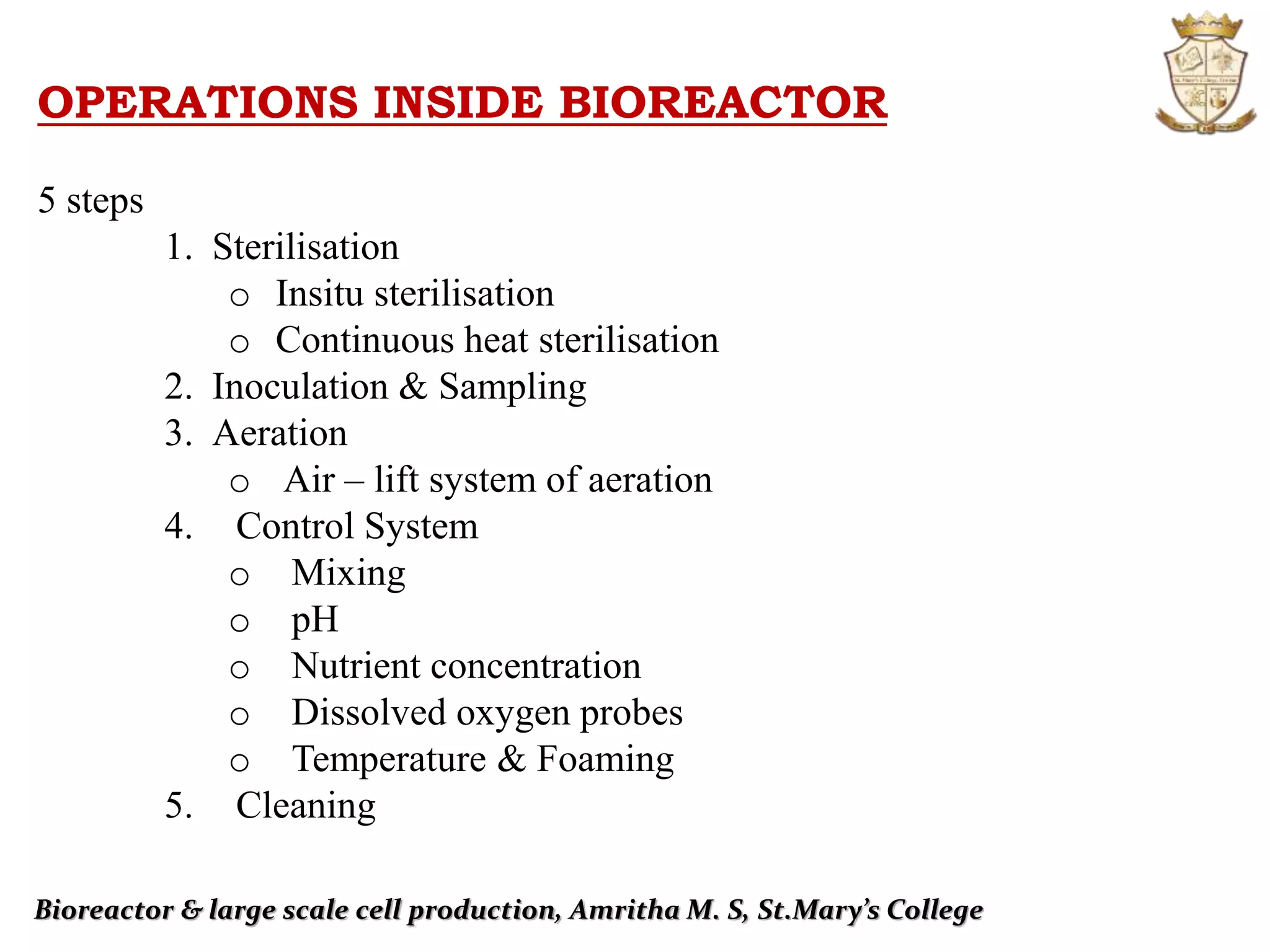 Botany:Bioreactors & Large Scale Cell Production | PPTX