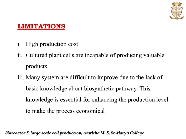 Botany:Bioreactors & Large Scale Cell Production | PPTX | Biotech and ...