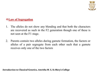 Botany:Introduction to Classical Genetics | PPTX