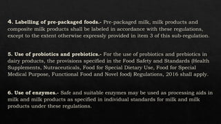 Fssai Standards for milk and packaging water | PPTX