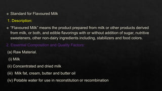 Fssai Standards for milk and packaging water | PPTX