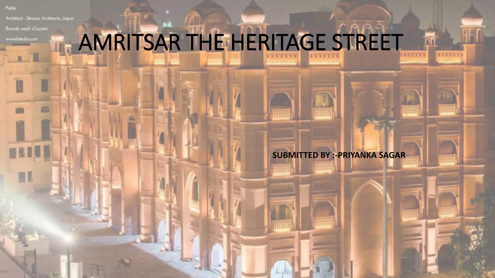 urban design Amritsar the heritage street | PPTX