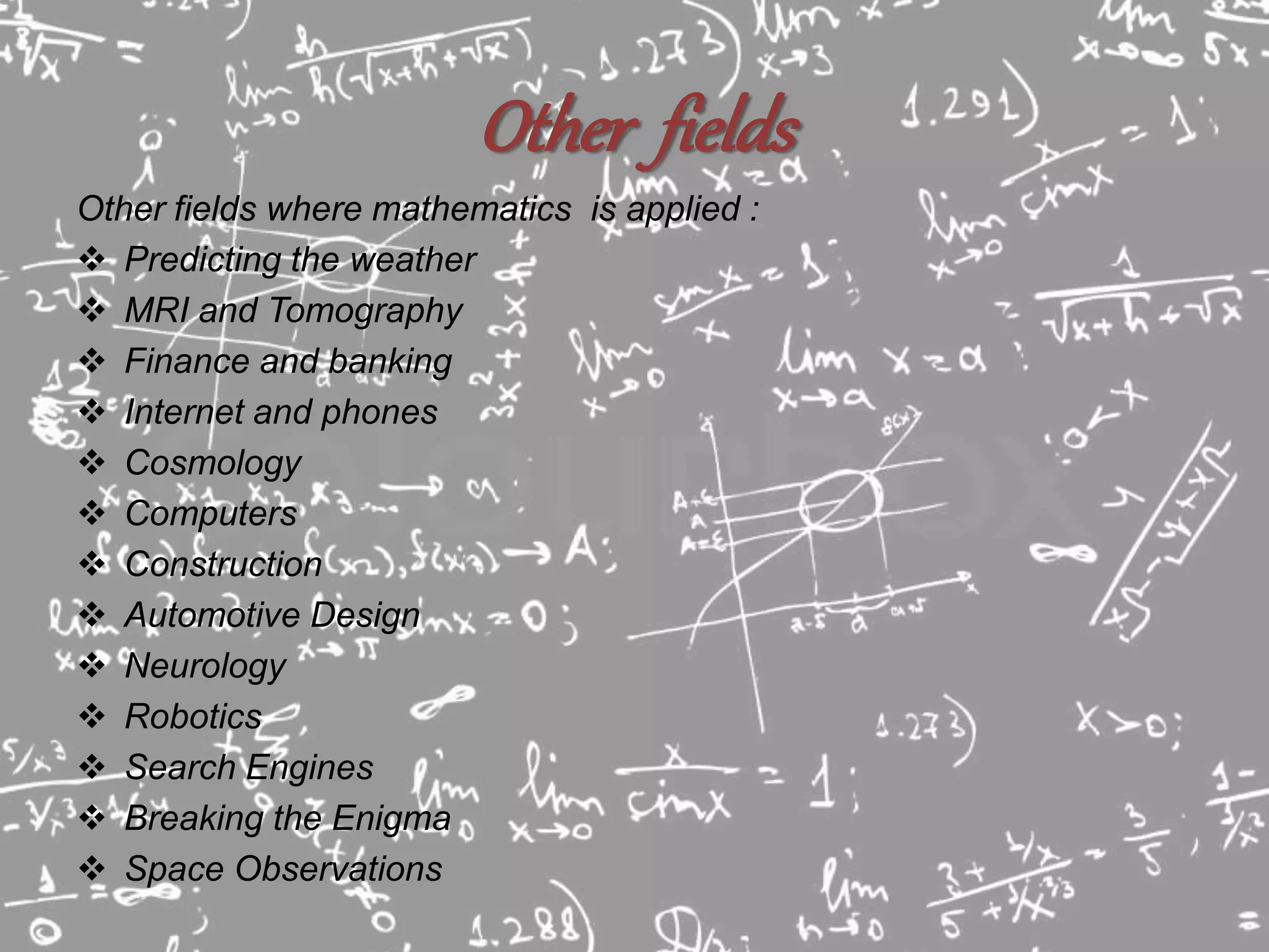 Applications of mathematics in real life | PPTX | Physics | Science