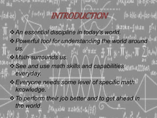 Applications of mathematics in real life | PPTX | Physics | Science