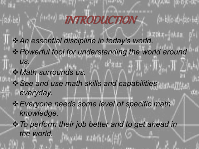 Applications of mathematics in real life | PPTX | Physics | Science